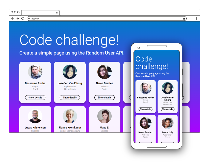 GitHub - lipob/intive-front-end-code-challenge: Create a simple page using the Random User API.